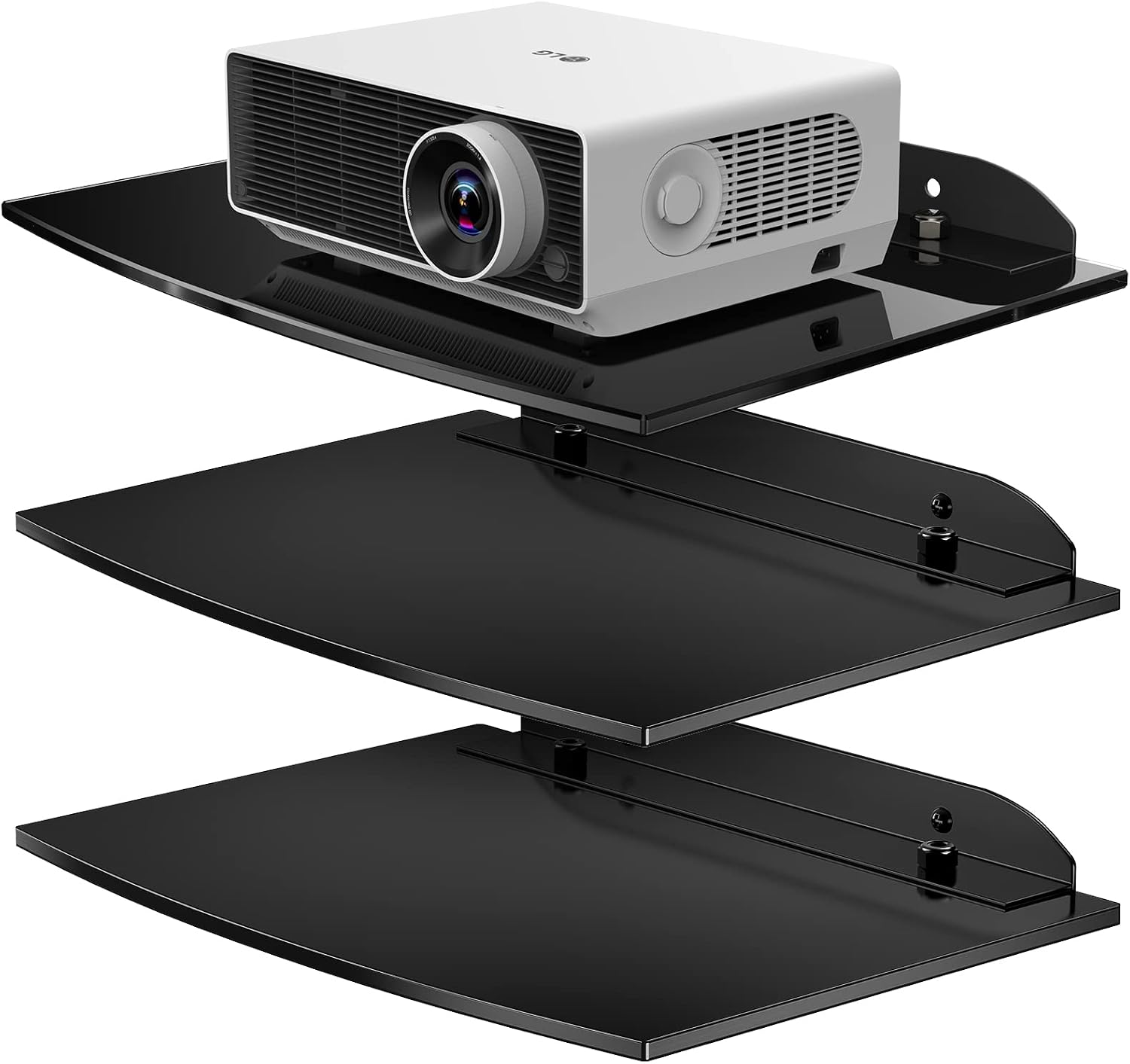 Amazon.com: Perlegear Wall Mounted Projector Shelf, Floating Wall Mount ...