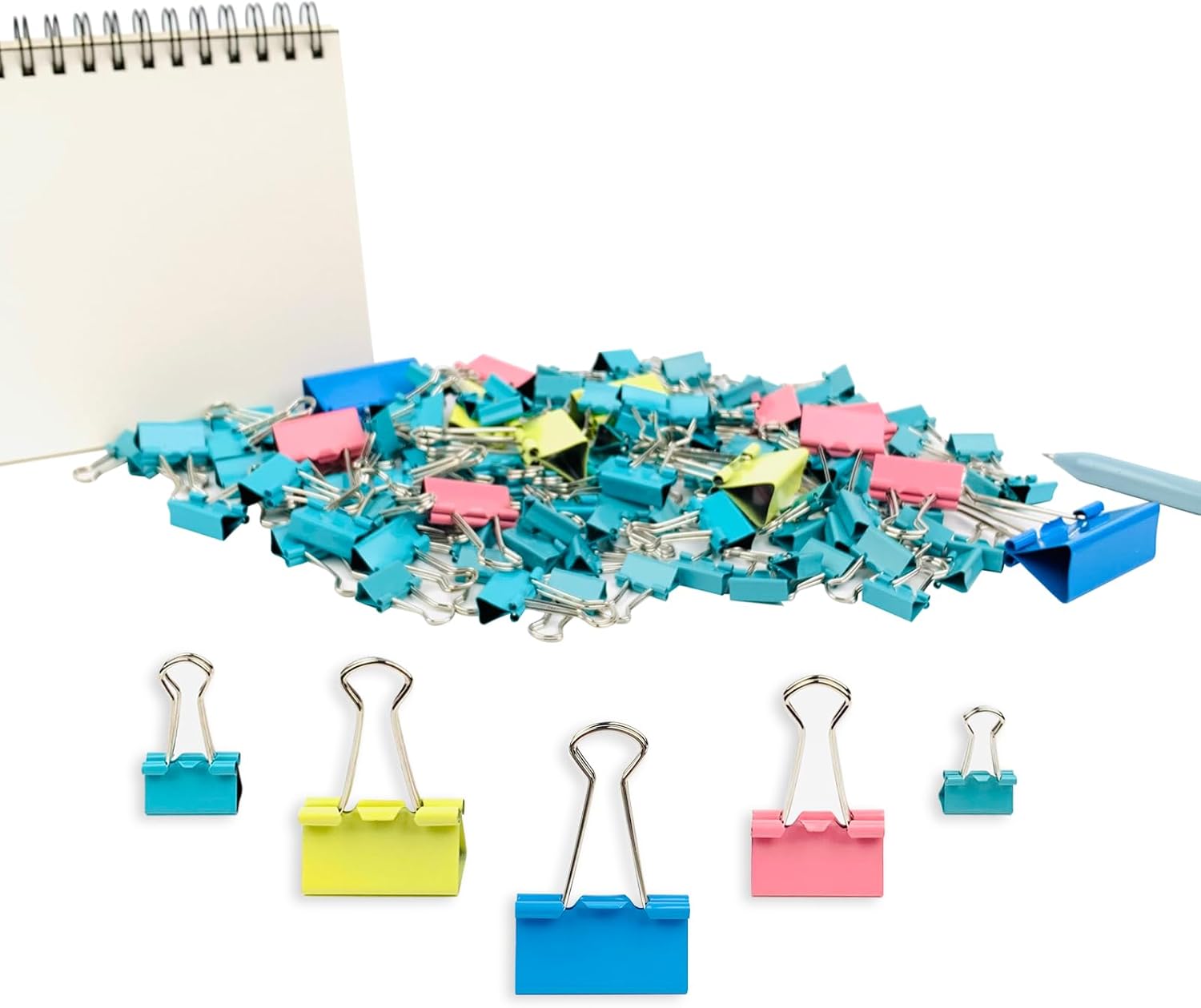 Amazon.com : Ykimok 120-Pack Binder Clips Paper Clamps Assorted Sizes ...