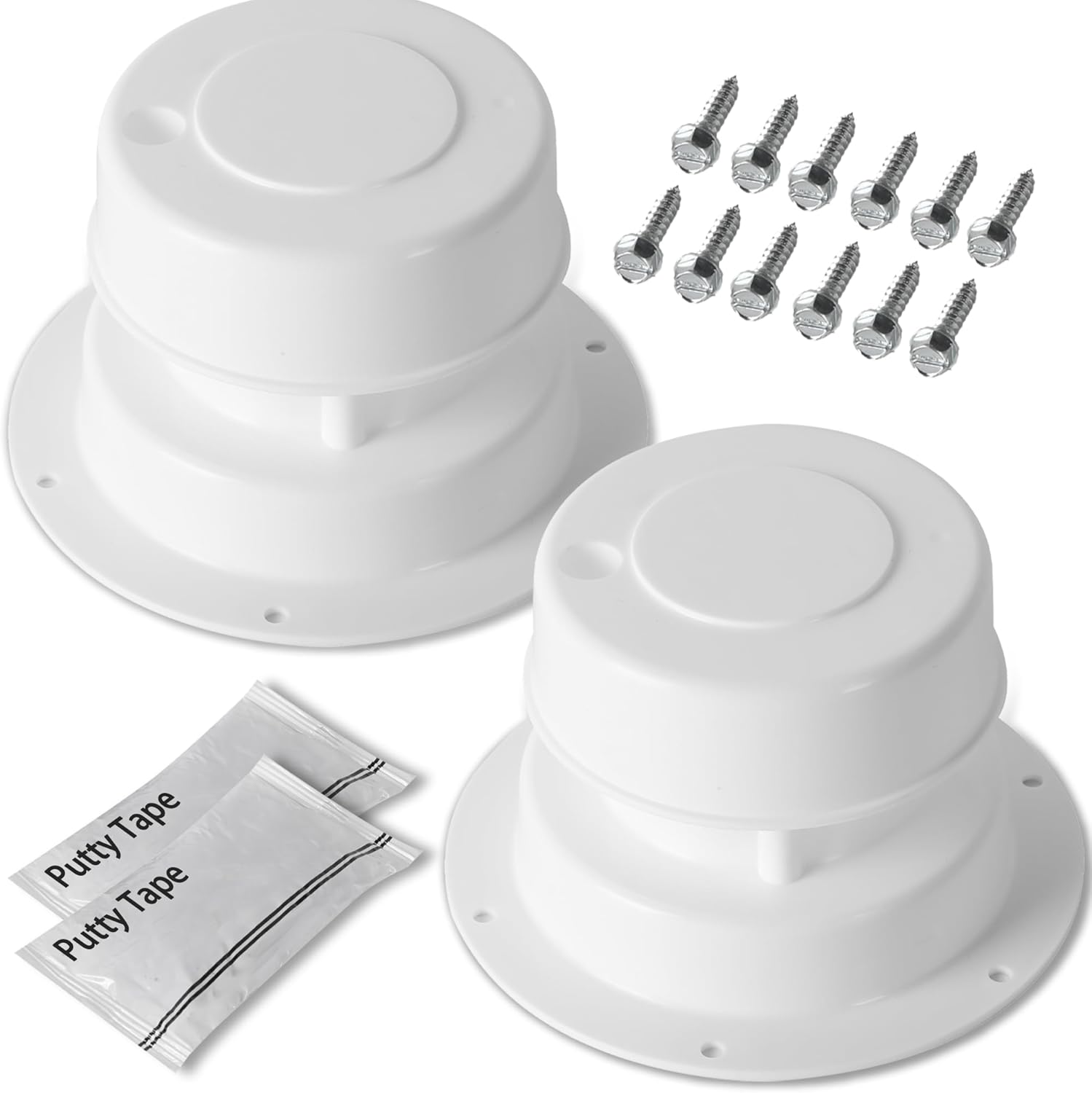 Amazon.com: Aussio (2 Pack, White RV Roof Vent Cover Kits with Putty ...