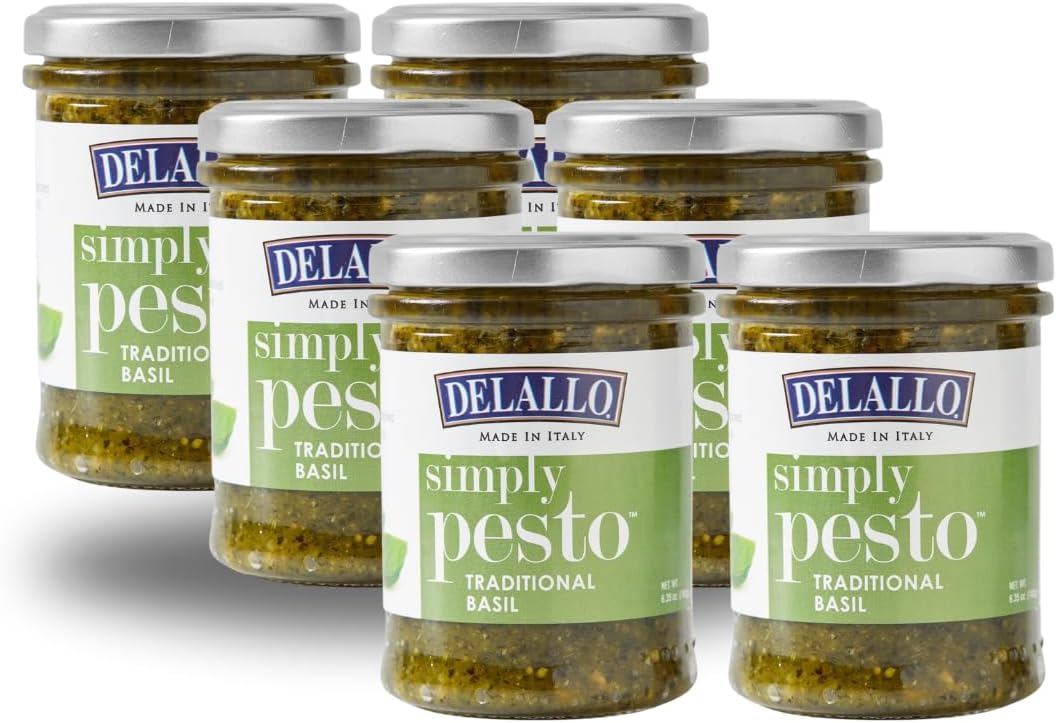Amazon.com : DeLallo Traditional Basil Pesto, 6. Ounce Jar, 6 Pack ...