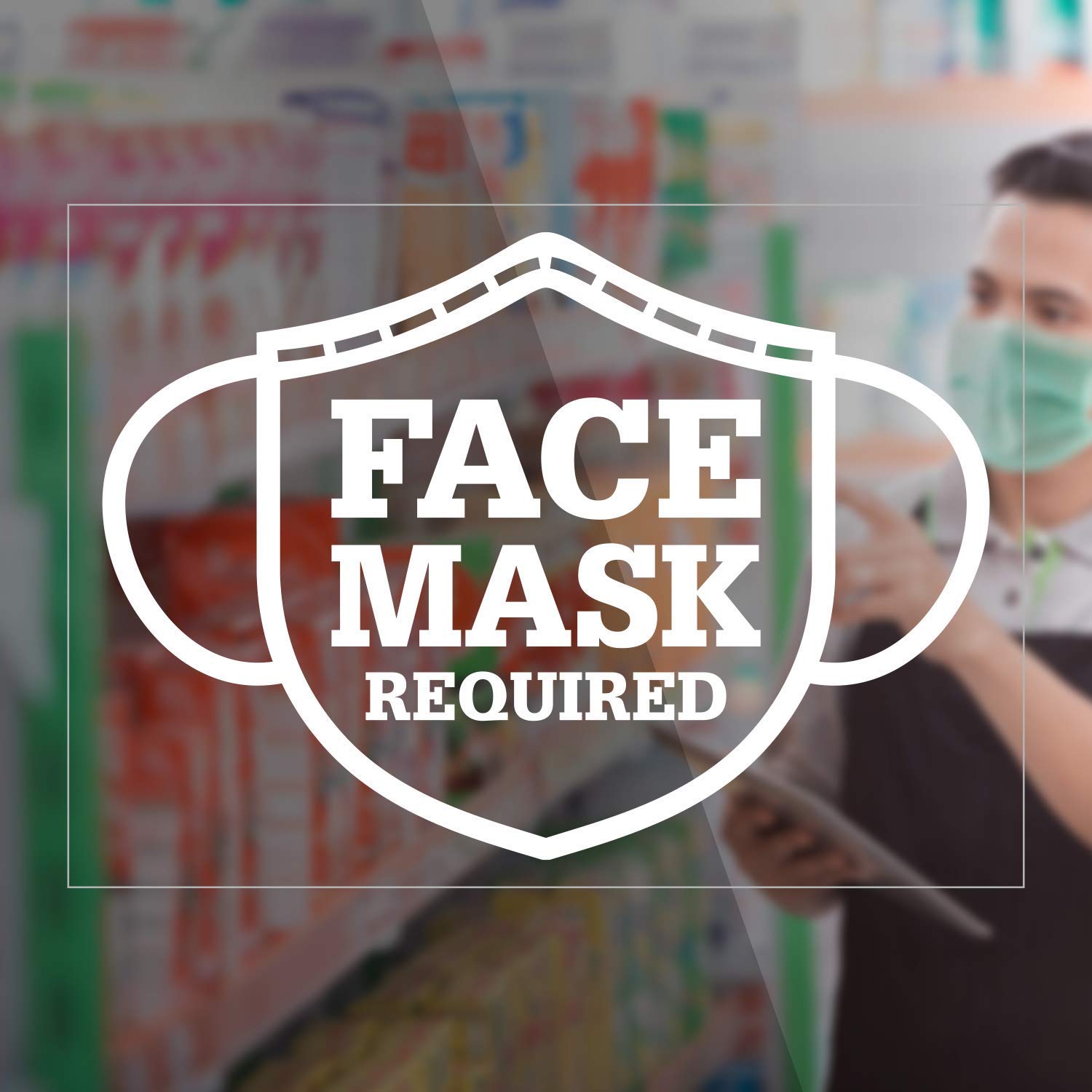 Amazon.com: SmartSign “Face Mask Required” Window Decal | 5" x 7" Clear ...
