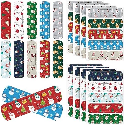 Amazon.com: Timgle 600 Pack Christmas Kids Bandages Cartoon Flexible ...