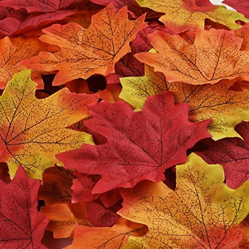 Amazon.com: Amosfun 40pcs Maple Leaves Artificial Fall Leaves ...