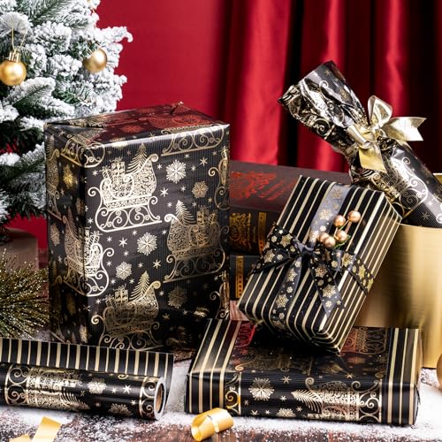 Snapklik.com : WRAPAHOLIC Reversible Christmas Wrapping Paper - Mini ...