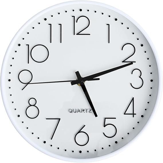 SURPN Wall Clock, Silent Non Ticking, 10 Inch Small Wall Clocks ...