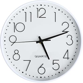 SURPN Wall Clock, Silent Non Ticking, 10 Inch Small Wall Clocks ...