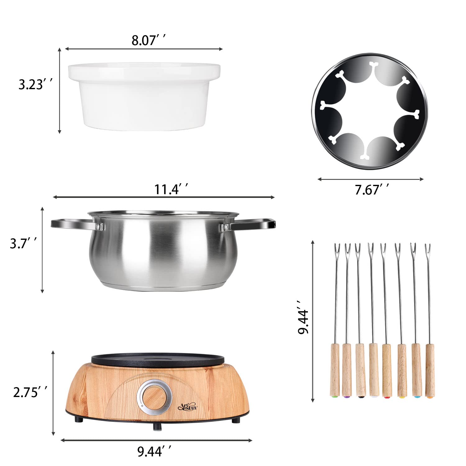 Electric Pot Artestia 2-QT Electric Fondue Pot - Ceramic With Rose-Gold ...