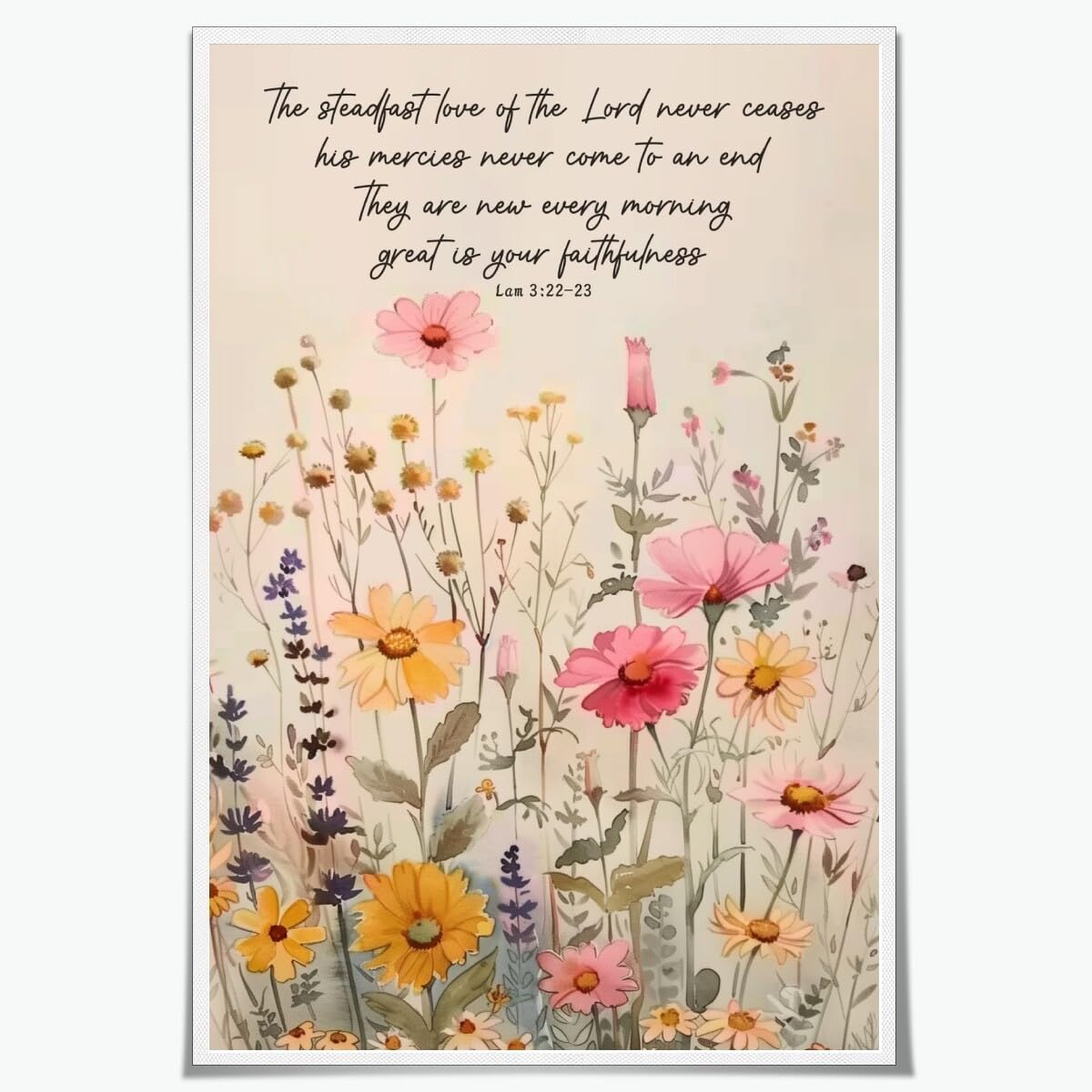 Amazon.com: Flower Christian Wall Art, Flowers Posters Canvas Scripture ...