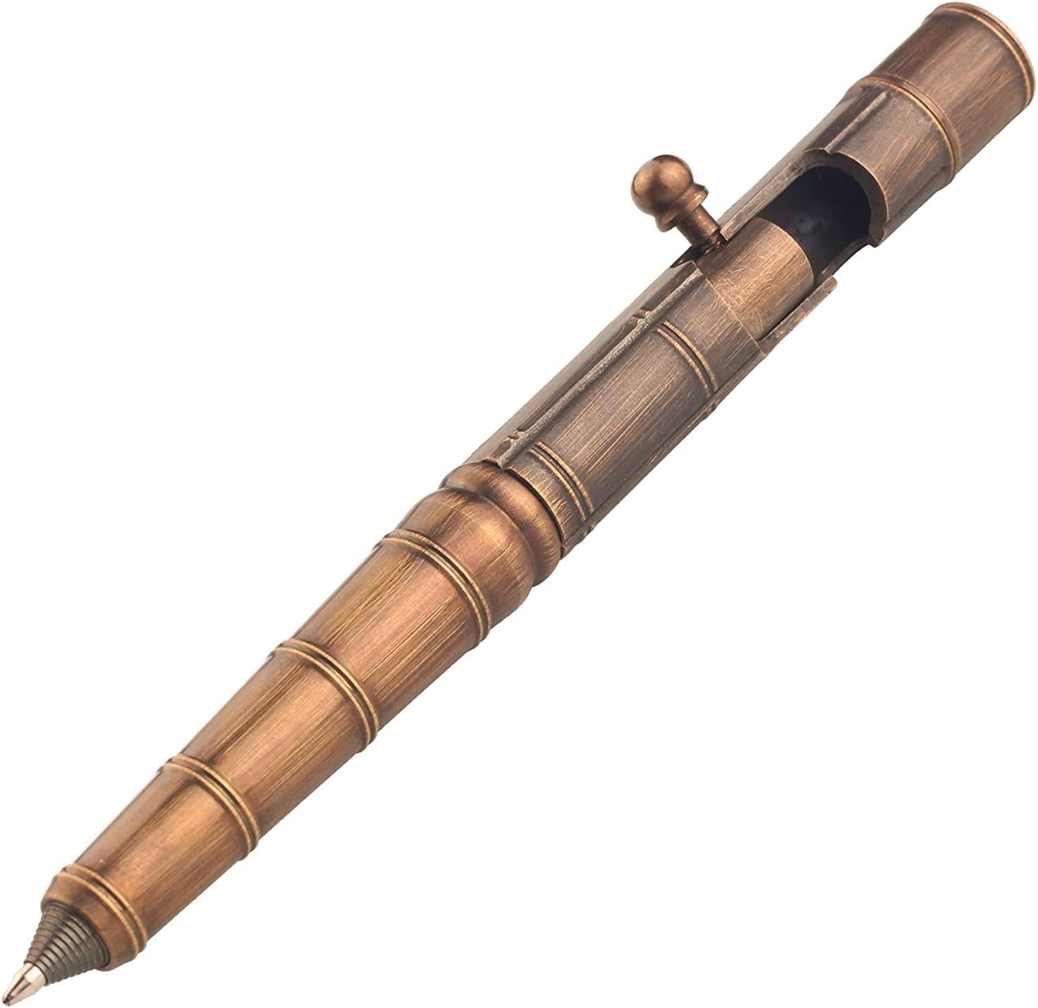 SMOOTHERPRO Solid Brass Bolt Action Pen with Stainless Steel Clip ...