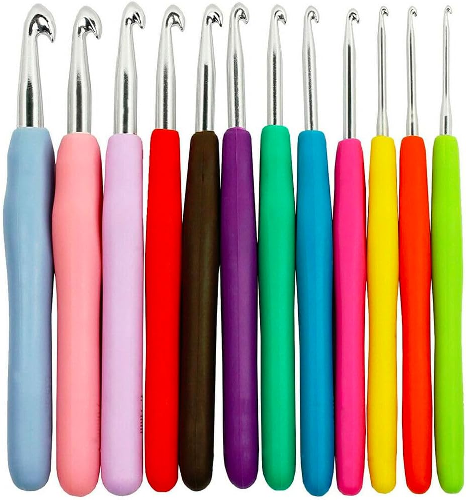 Amazon.com: Ergonomic Crochet Hook Set,12Pcs Large Crochet Hooks for ...