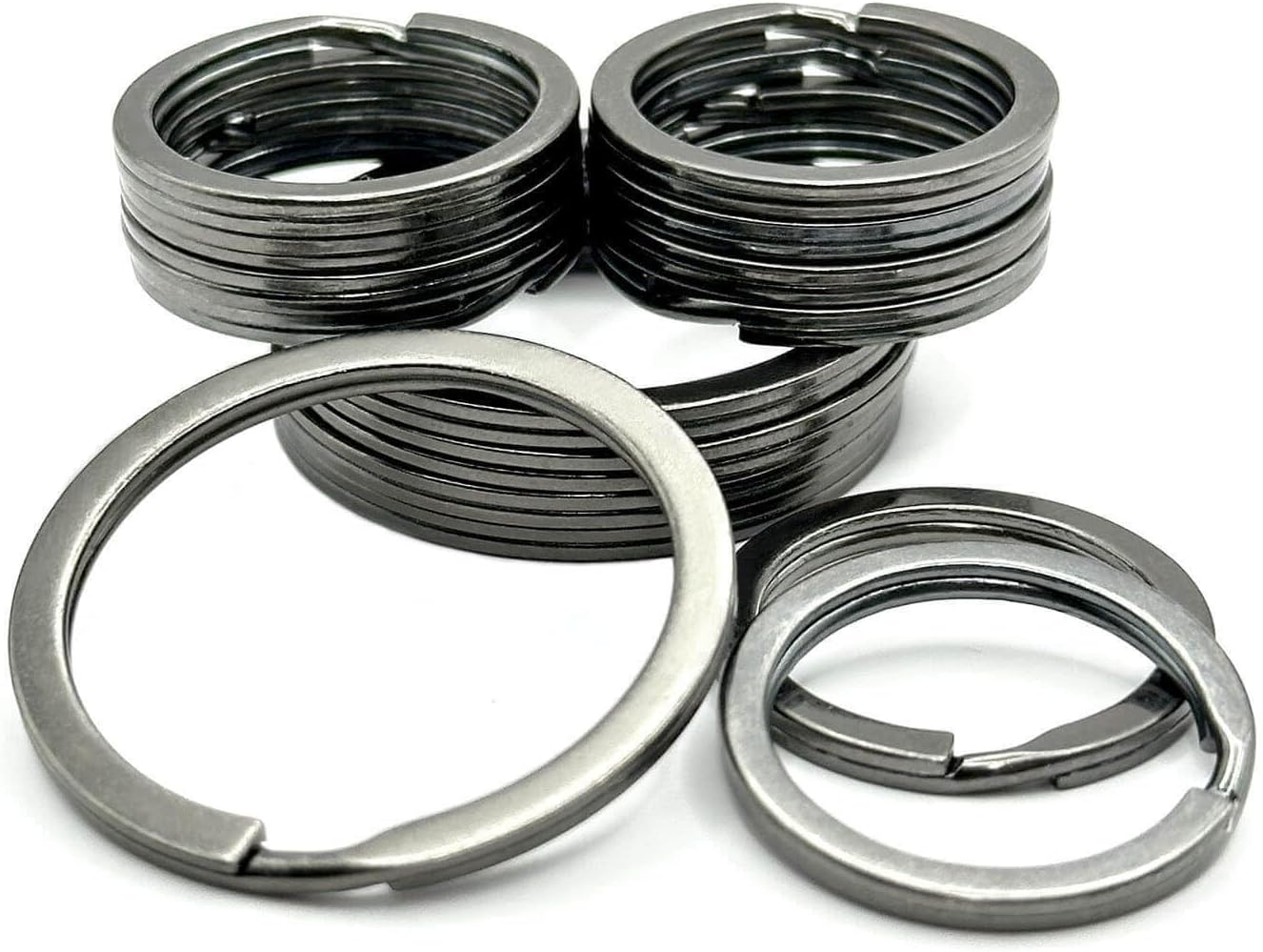 Amazon.com: 15 Pcs Flat Split Key Rings,1 Inch/1.4 Inch 2 Size Metal ...