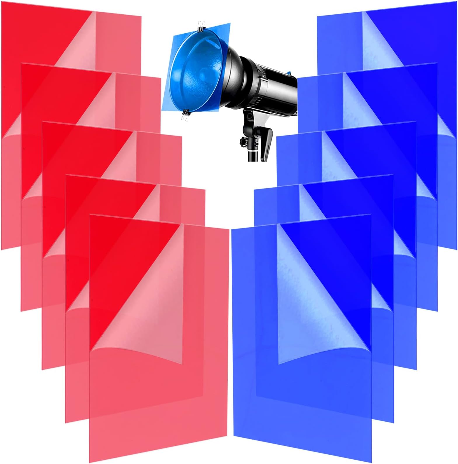 Amazon.com : SIQINZONGWA (10 Pcs) Gel Light Filter, Red and Navy Blue ...