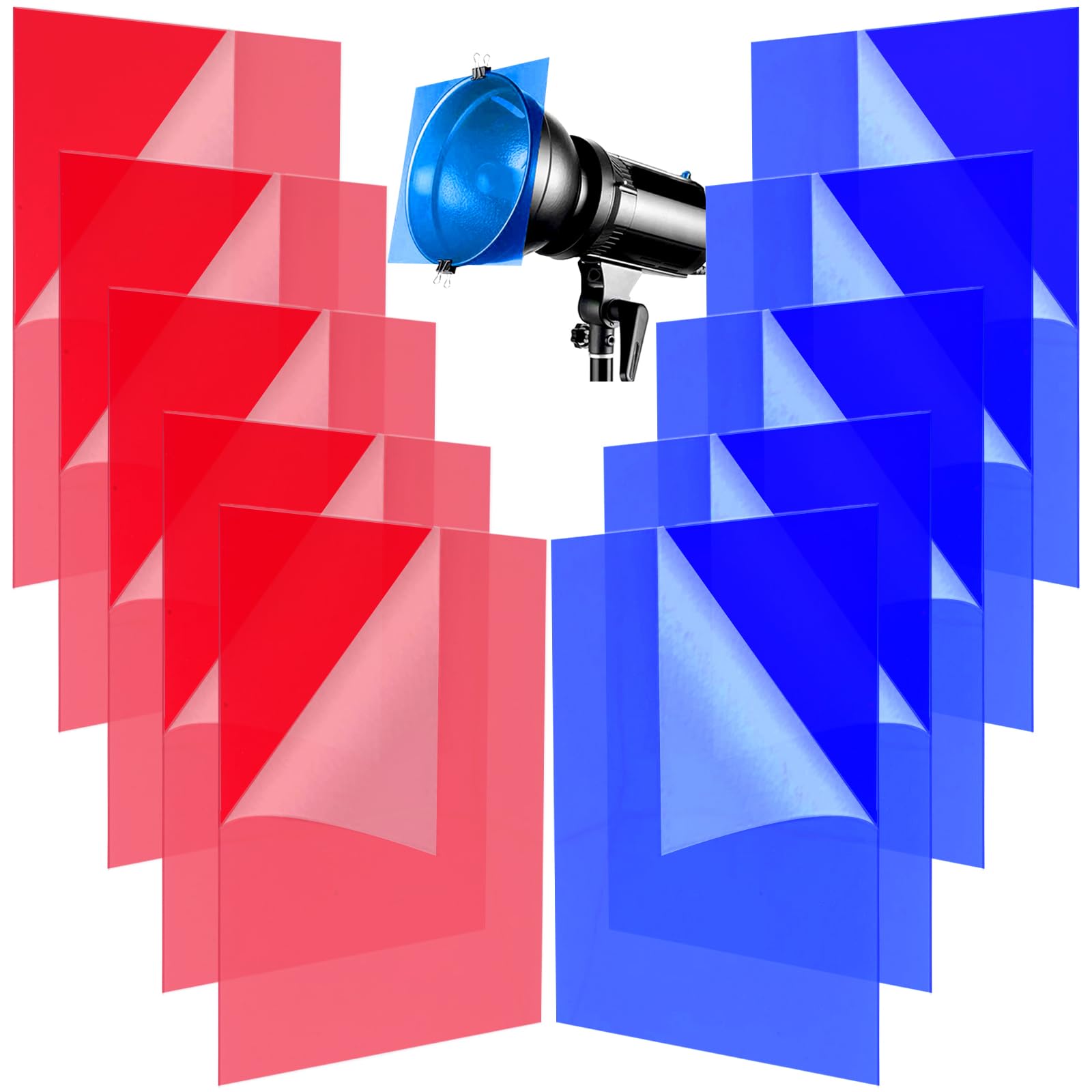 Amazon.com : SIQINZONGWA (10 Pcs) Gel Light Filter, Red and Navy Blue ...