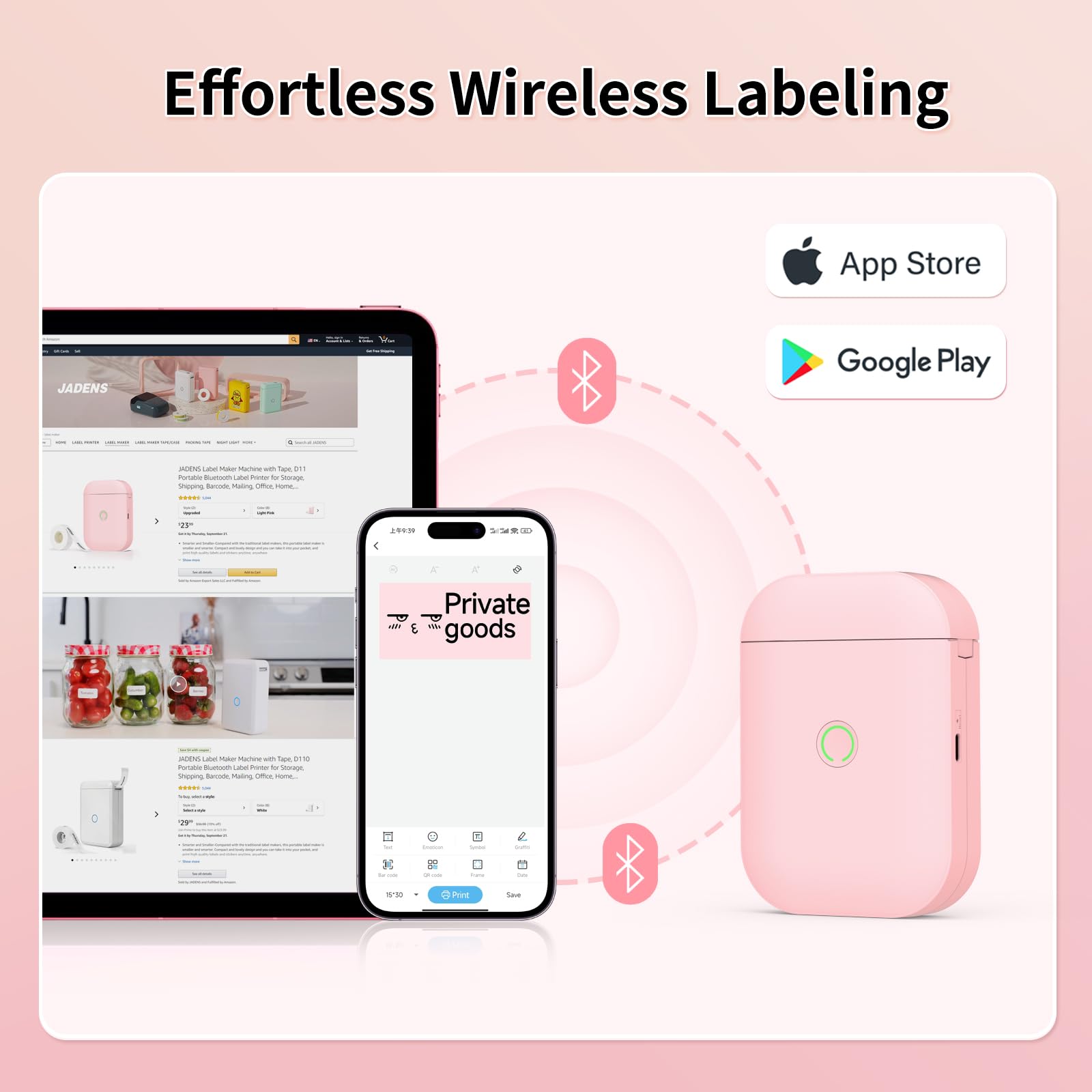 Snapklik.com : JADENS D11 Pro Portable Bluetooth Label Maker