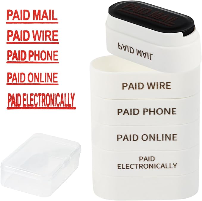 Amazon.com : WEJOIN Office Paid Stamps Set - Paid Mail/Phone/Wire ...