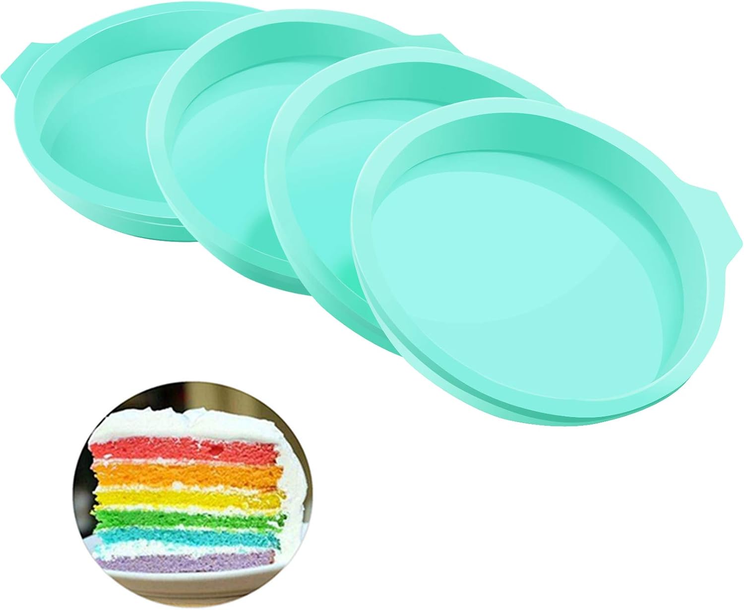 Amazon.com: Astarexin Silicone Cake Pan Rainbow Cake Pans 6 Inch Round ...
