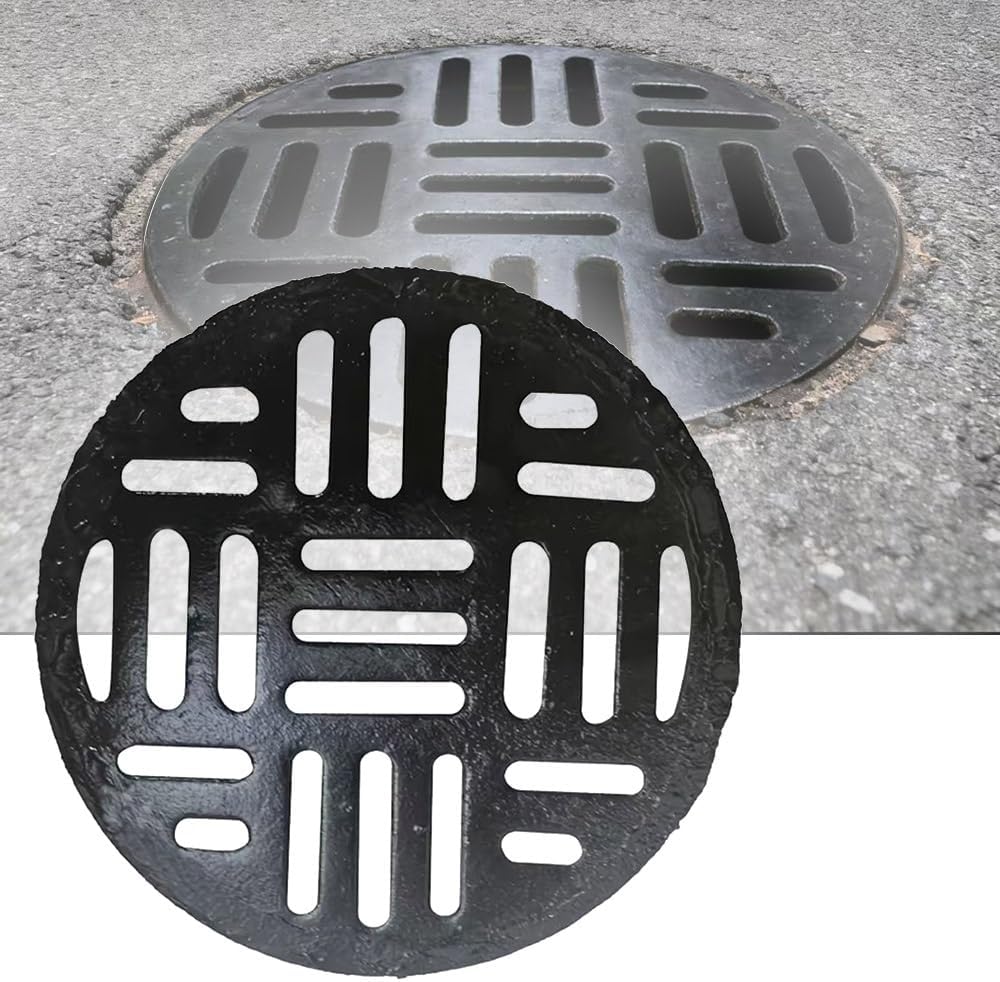 TAJMDGW Driveway Drain Grate Round Sewer Grate Cast Iron Channel ...