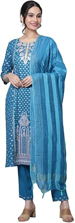 Amazon.com: Bani Women Conjunto de traje Dupatta con pantalón Kurta ...