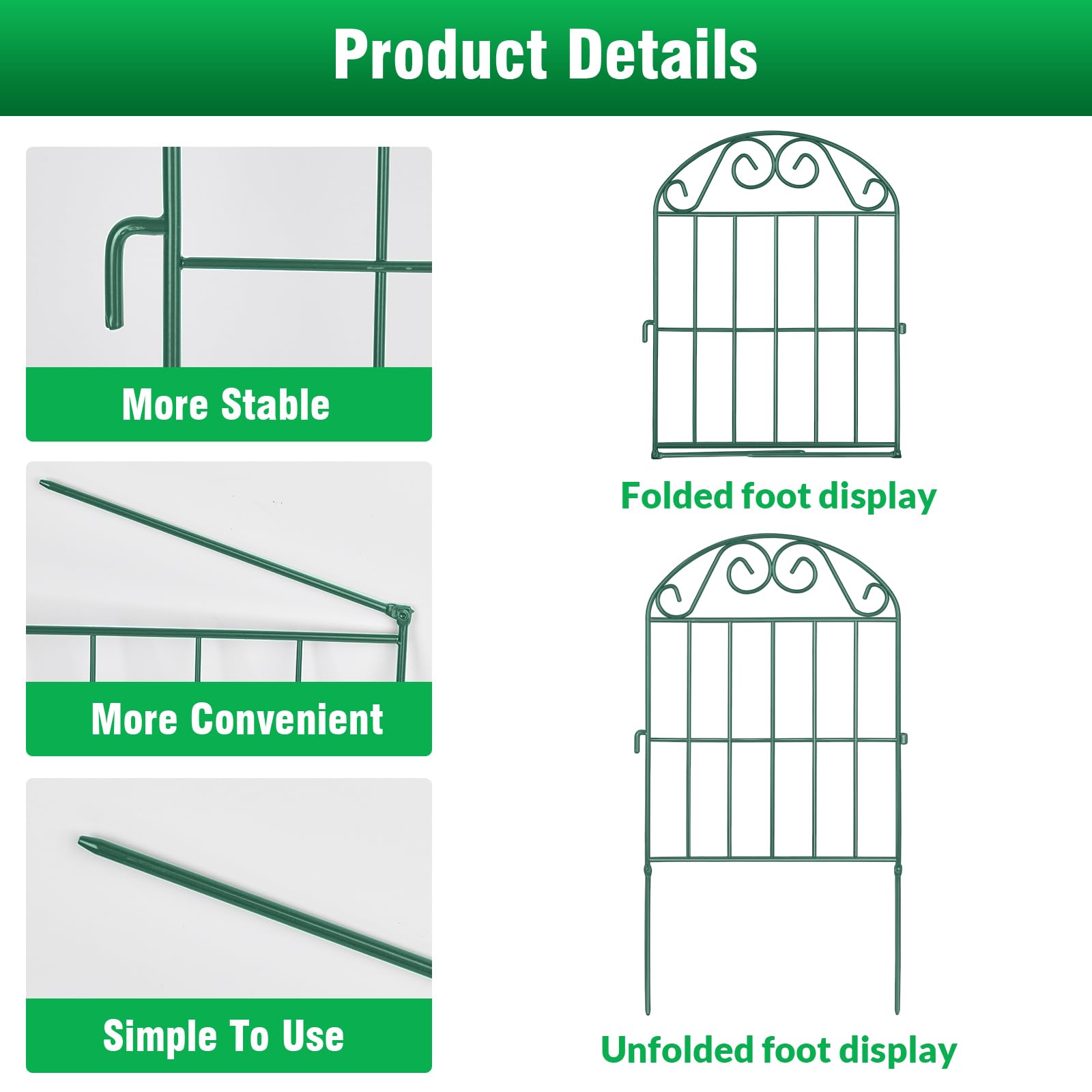 Snapklik.com : ADAVIN 10 Panels Collapsible Garden Fence Animal Barrier ...