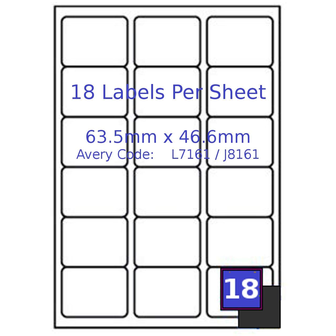 10x 18 Labels Per Sheet A4 Address Labels Sticky Self Adhesive Peel Out ...
