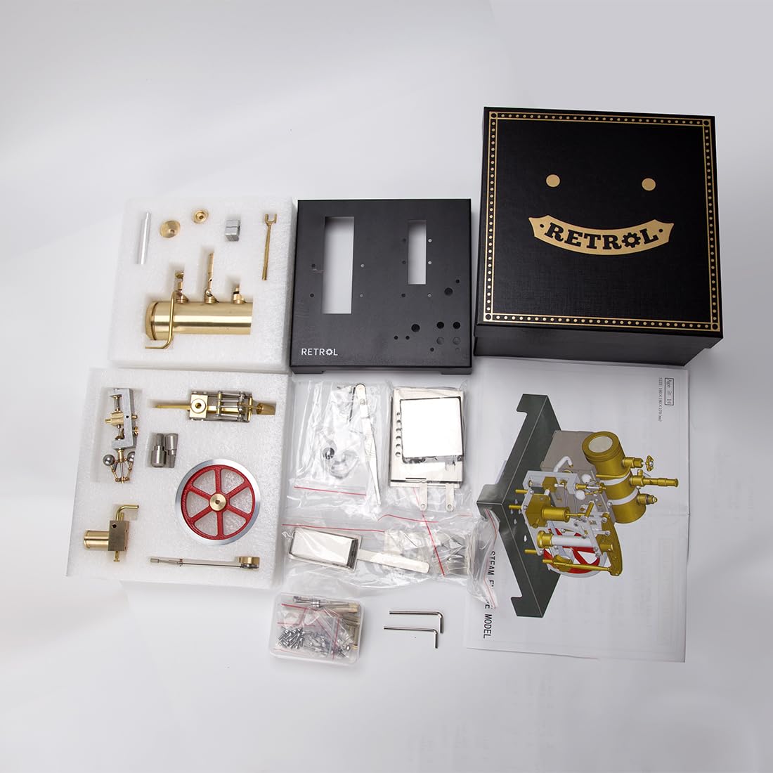 Motor Para Armar ConGamefun Steam Engine Kit, DIY Assembly Retro ...