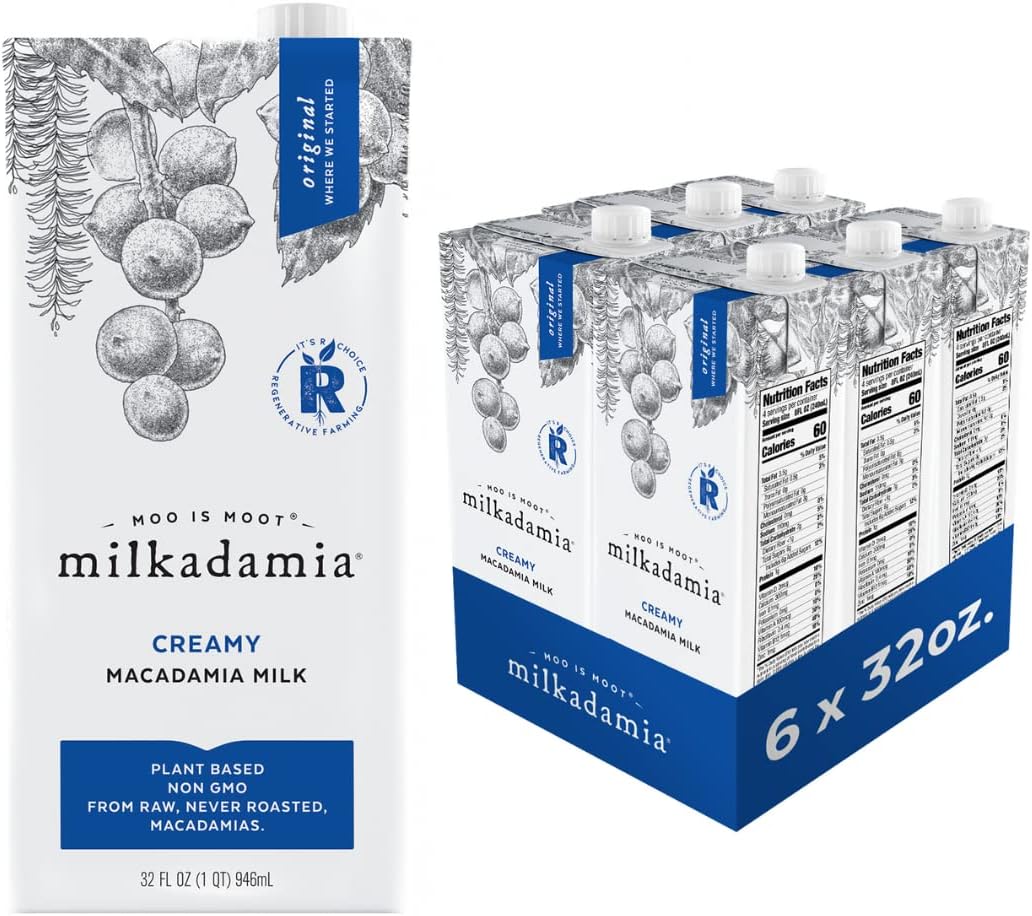 Amazon.com: milkadamia Macadamia Milk - Creamy - 32 Fl Oz (Pack of 6 ...