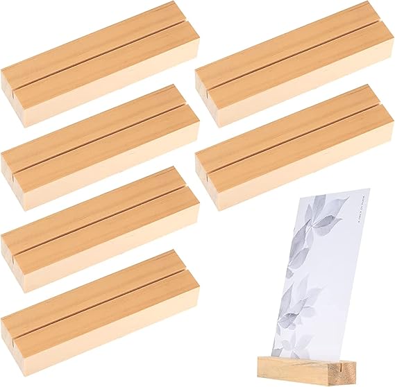 Amazon.com: woshilaoDS 6 Pcs Wood Place Card Holders, Wooden Table ...