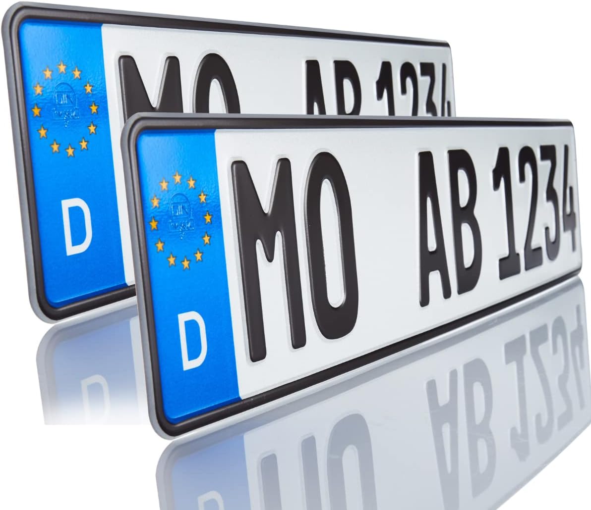 2 x EU KFZ Nummernschilder Autoschilder Kennzeichen ALLE AUTOMARKEN mit ...