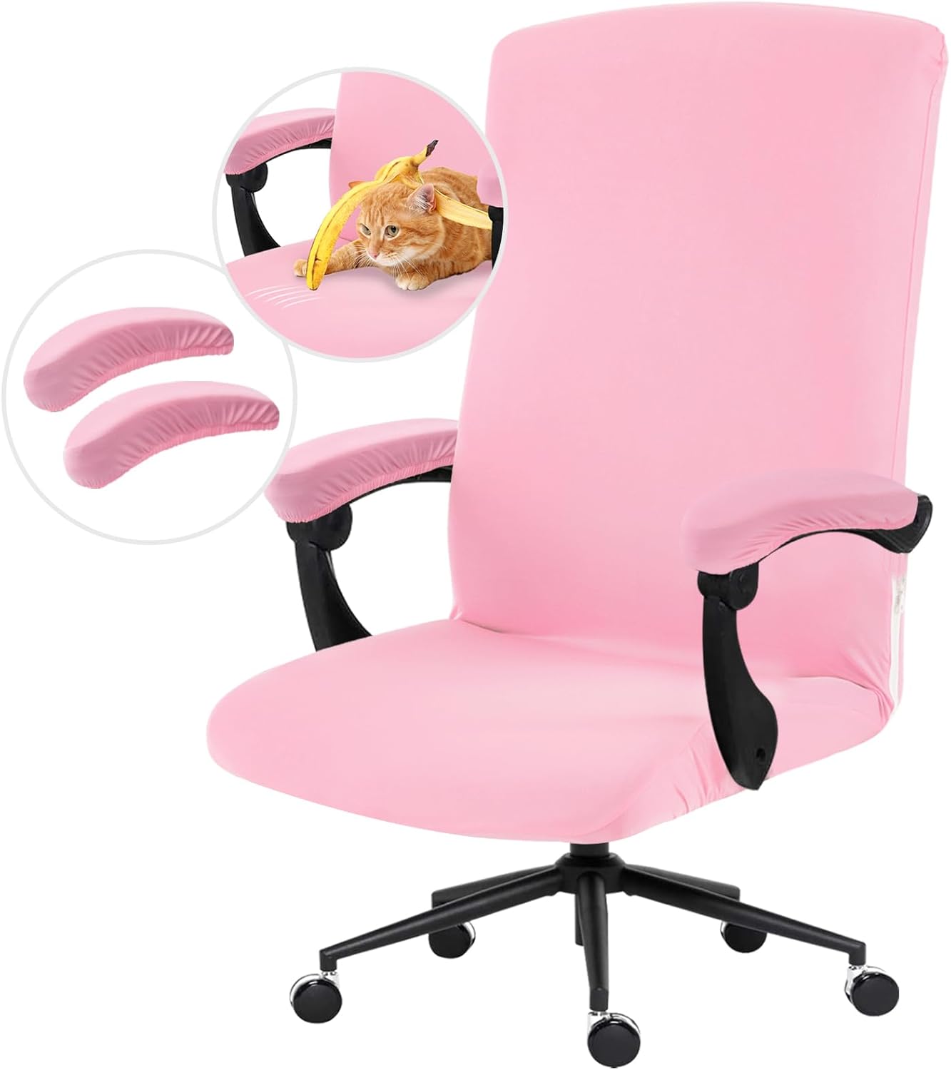 Amazon.com: Stretch Computer Office Chair Cover with Armrest Covers ...