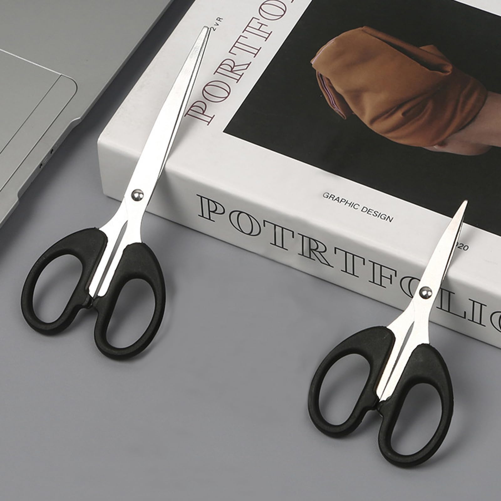 2 Pieces Lightweight Scissors Black Scissors Fabric Scissors Straight ...