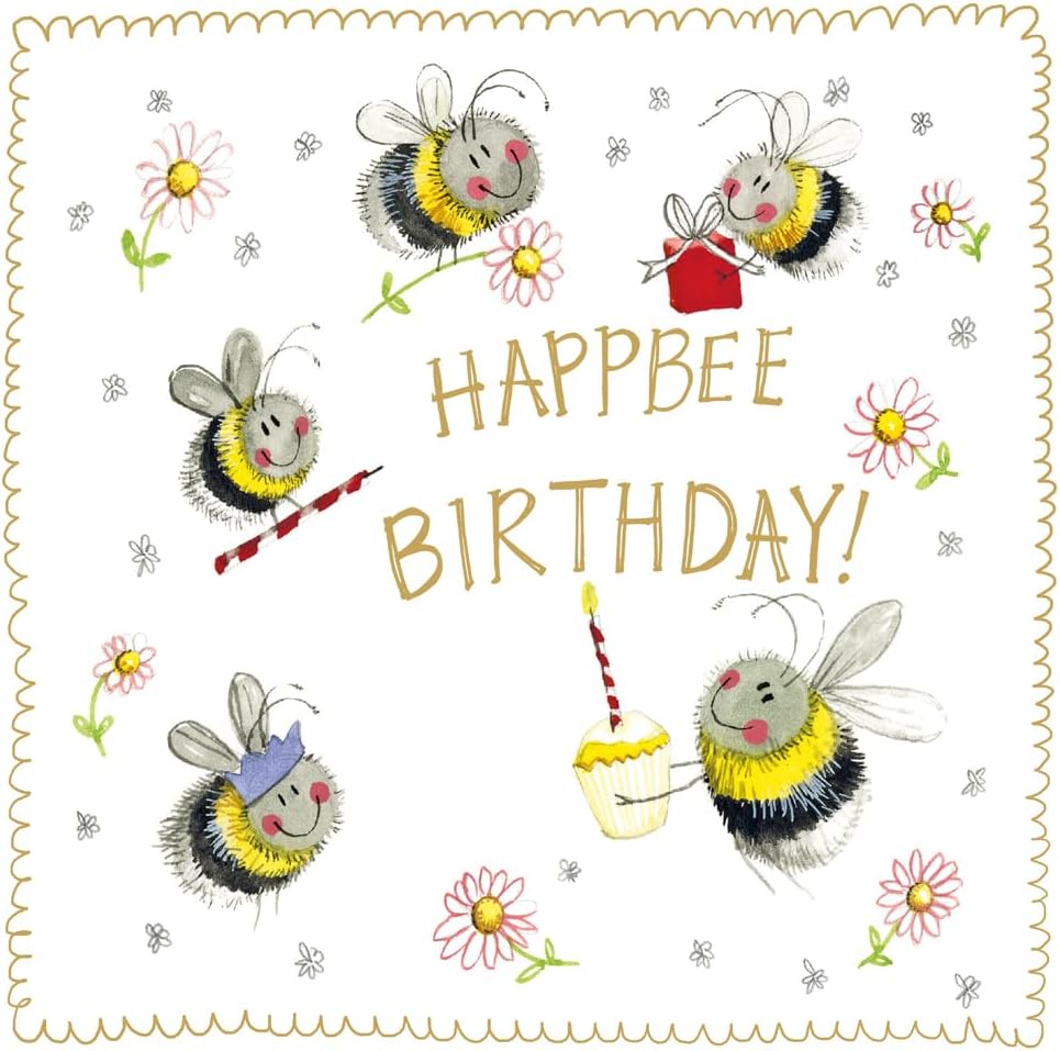 Alex Clark Bee Birthday Foil Card - Happbee Birthday - Bees - Flowers ...