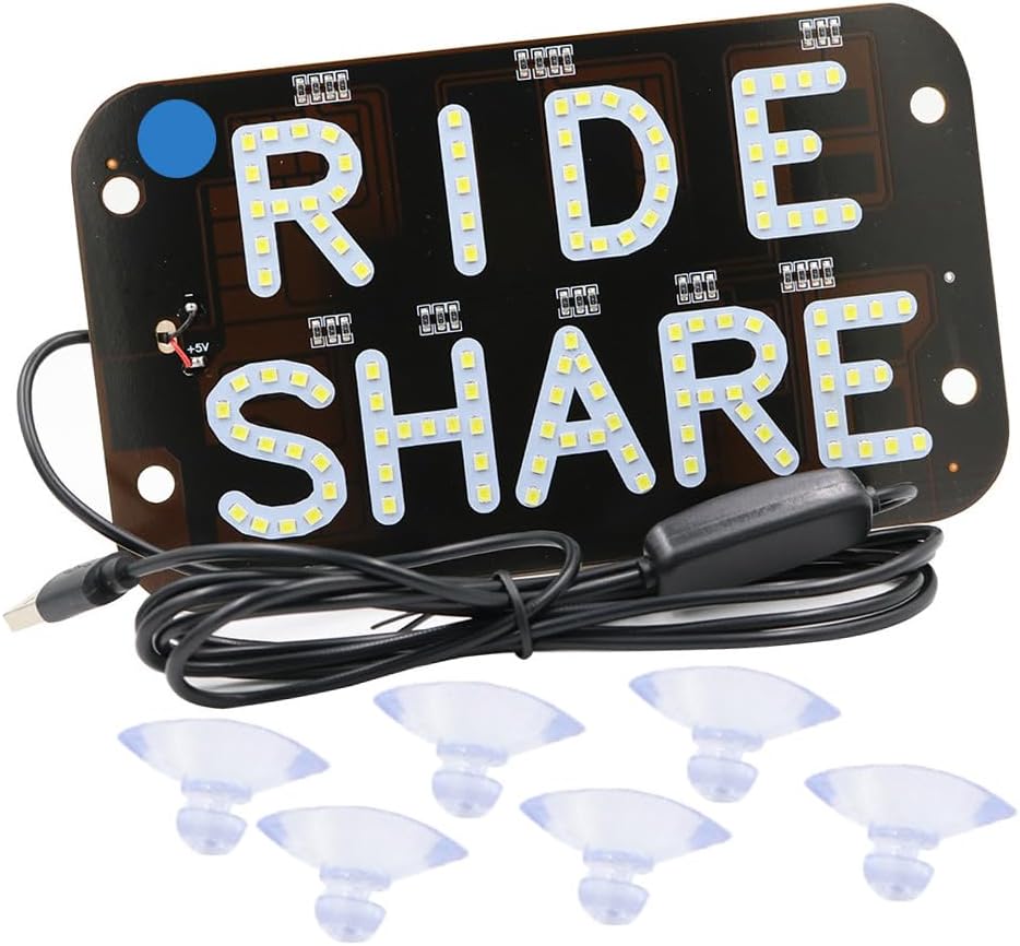 Amazon.com: Rideshare LED Light Signs for Car Window Accessory,Equipped ...