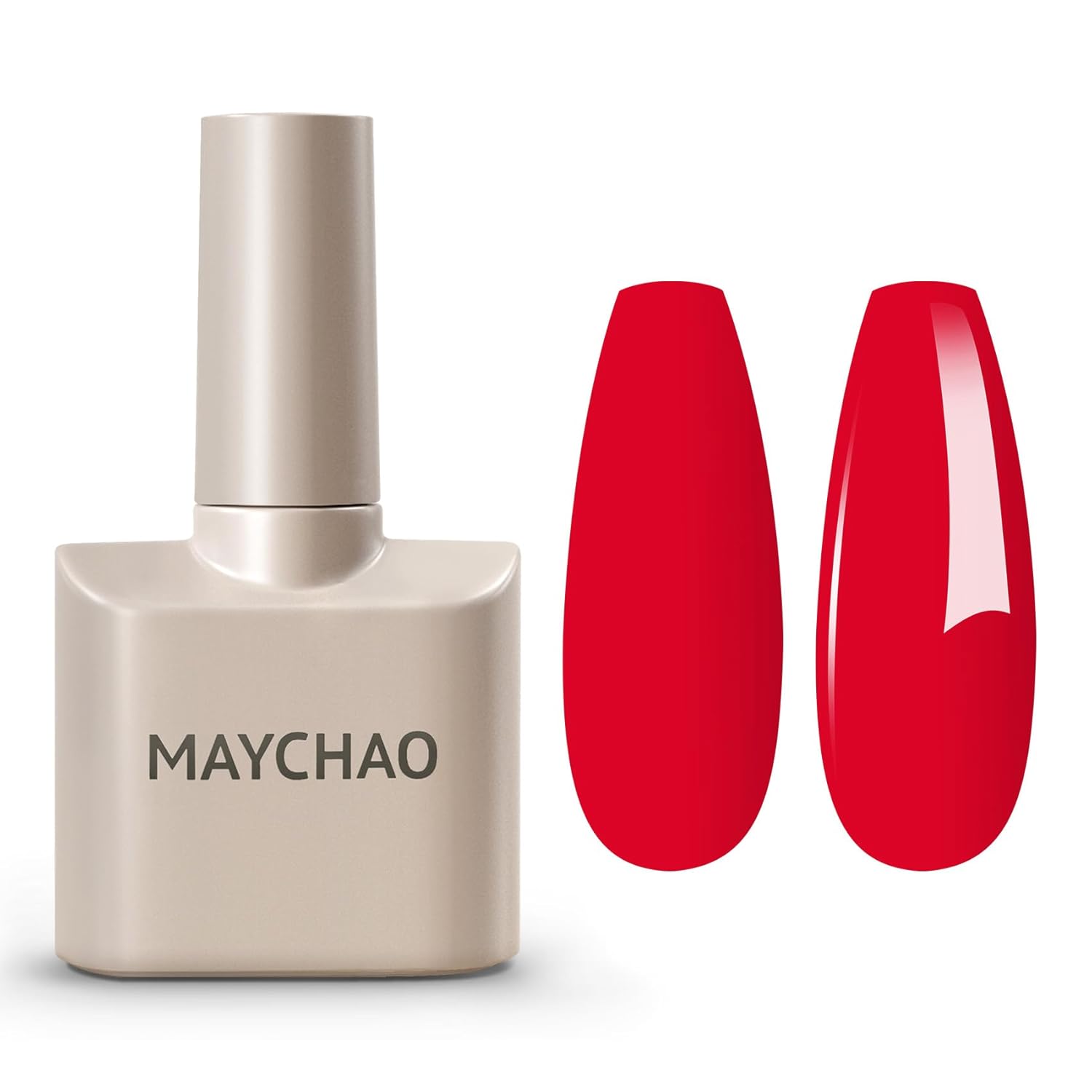 Amazon.com : MAYCHAO 15ML Neon Red Gel Nail Polish 1Pc Bright Red Gel ...