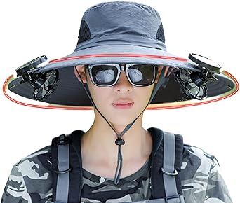 Amazon.com: HB1 Solar Fan Hat Anti-Ultraviolet Hat Breathable and Quick ...