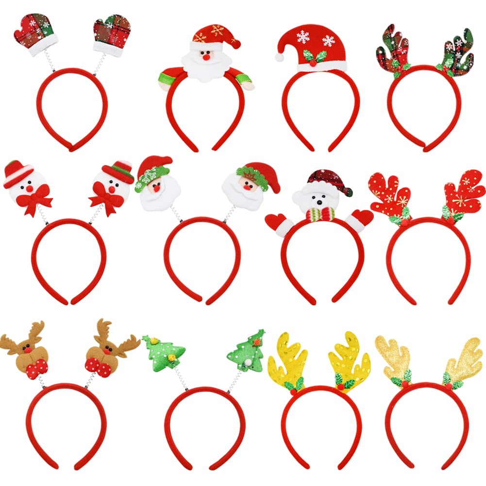 Amazon.com: UMEELR 12 PCS Christmas Headbands Christmas Reindeer ...
