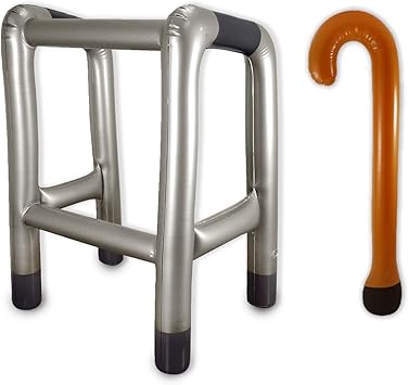 The Glowhouse Inflatable Zimmer Frame and Walking Stick Blow Up Toy ...