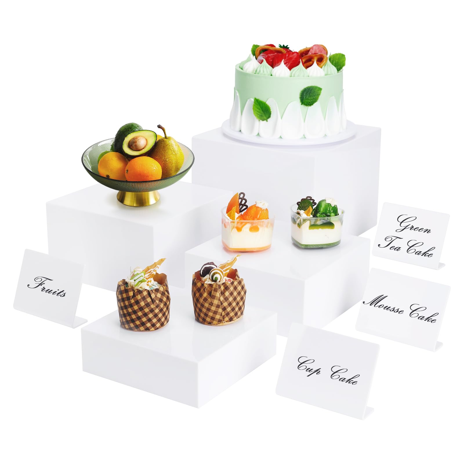 Amazon.com: White Acrylic Risers Display Stands, Buffet Risers 4PSC ...