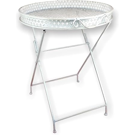 Stehtablett Beistelltisch Klapptisch Klapptablett rund aus Metall ...