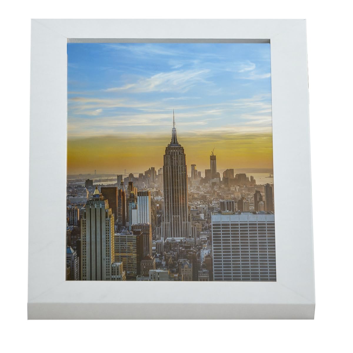 Frame Amo 6x12 White Modern Picture Frame, 1 inch Border, Glass Front ...