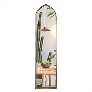Amazon.com: VELLQUE Long Gold Arched Mirror, Tall Narrow Hallway Mirror ...