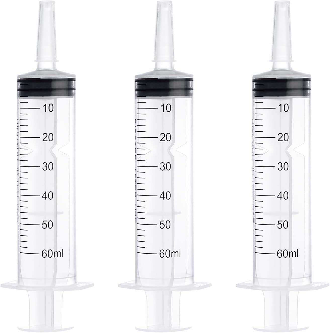 hyddeb 60ml Syringe with Cap for Liquid, Individual Sealed for ...