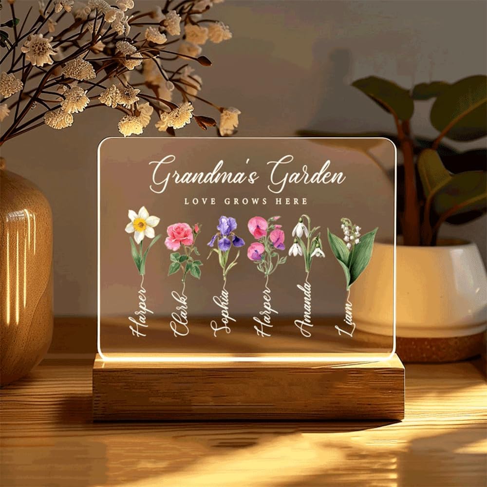 Love Signal Grandma's Garden LED Night Light - Custom Birth Month ...