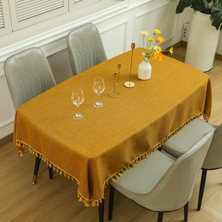 Buy HOMETHREADS 6Ft Rectangular Table Cloth For 4 Seater Large Center ...