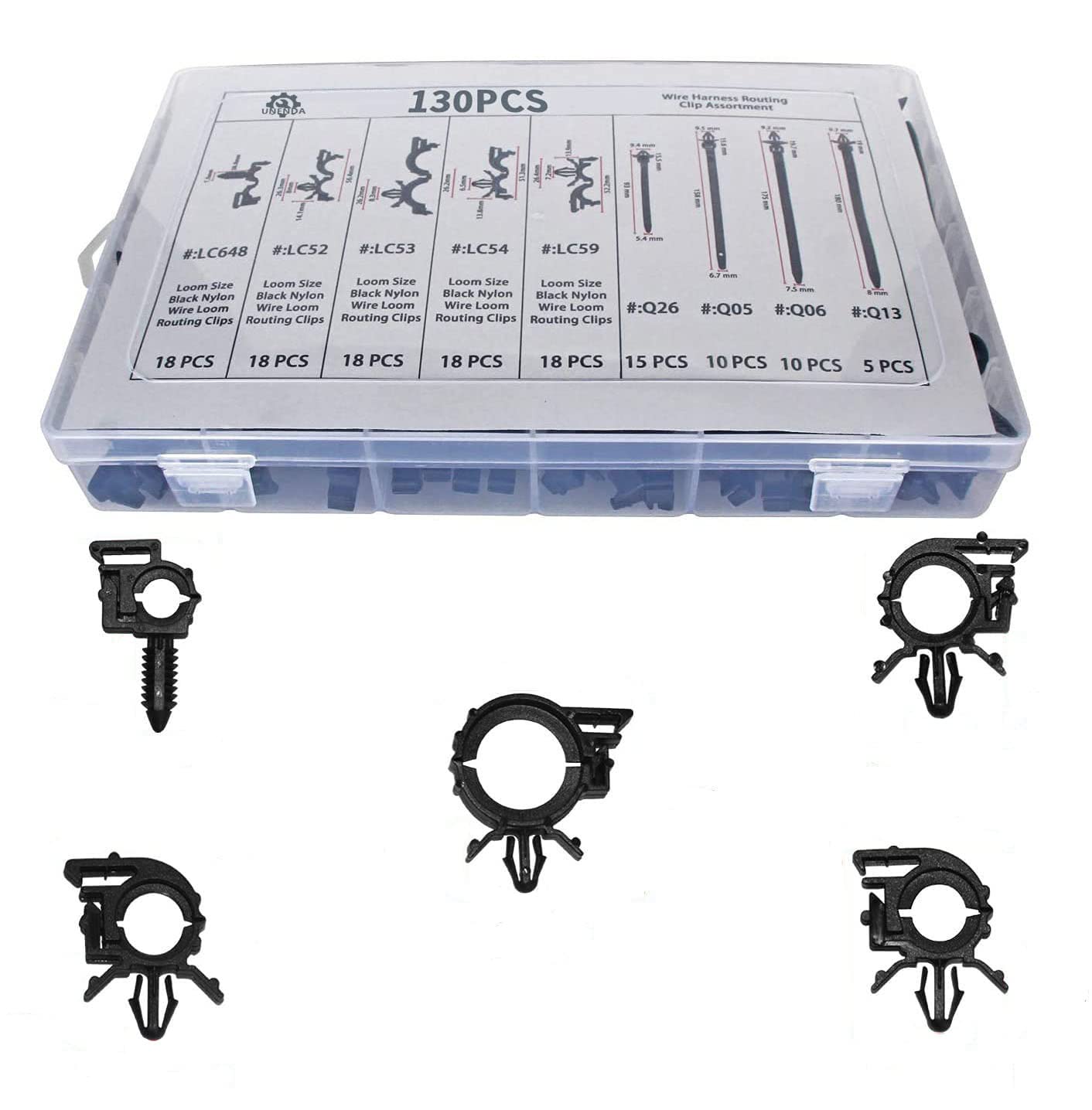 Amazon.com: 130PCS Automotive Wire Loom Clips Assortment Kits 40PCS ...