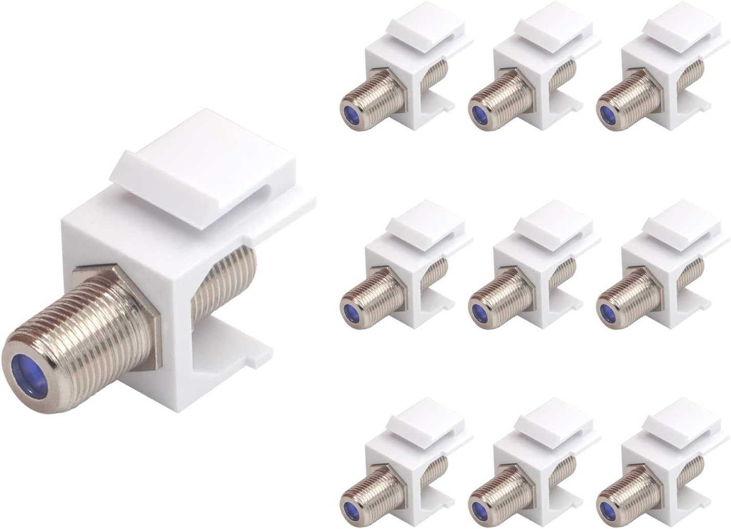Amazon.com: Coax Keystone Jack LEENUE F Type Keystone Jack Nickel ...