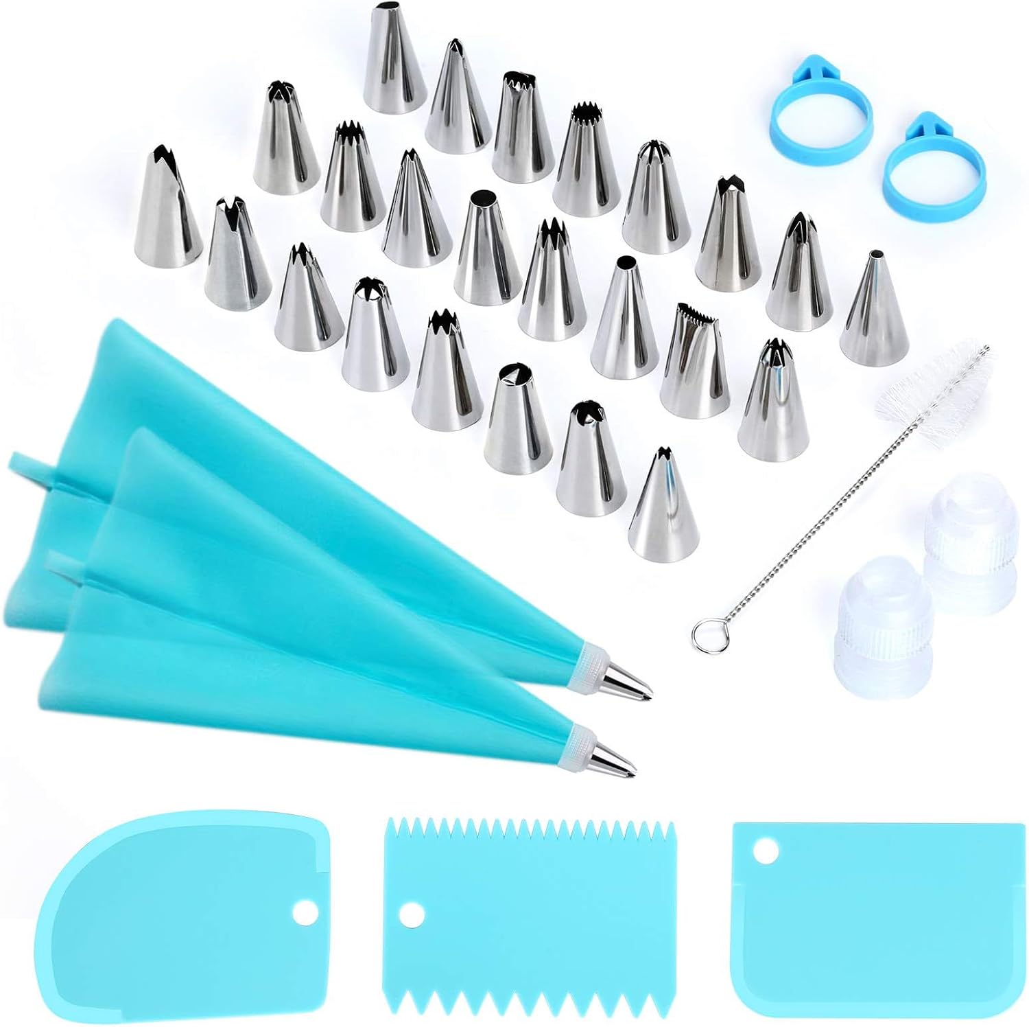Amazon.com: 34-Piece Cake Decorating Kit – Piping Bags and Tips Set ...