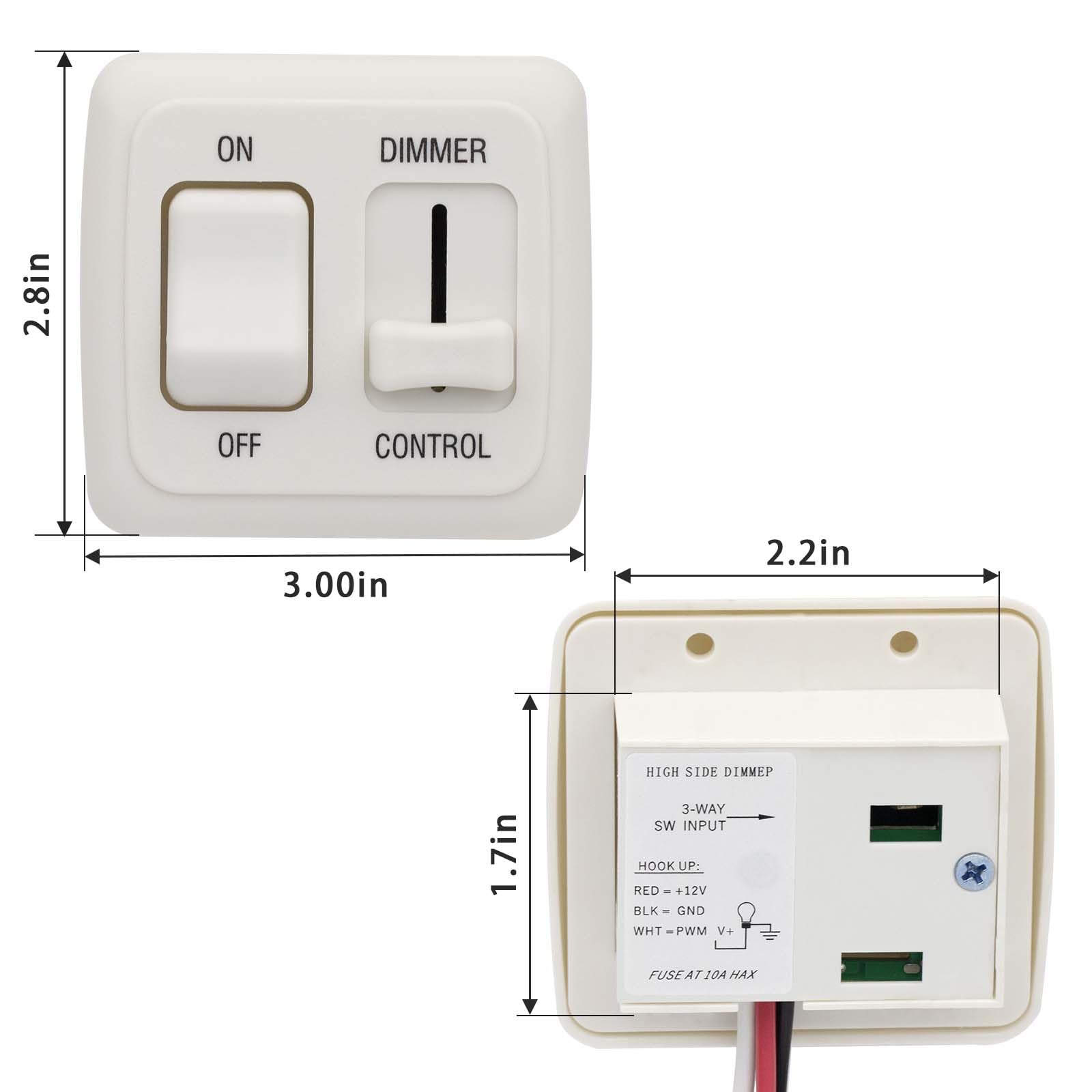Snapklik.com : 12 Volt RV Light Dimmer Switch, 12V Rv DC LED Toggle ...