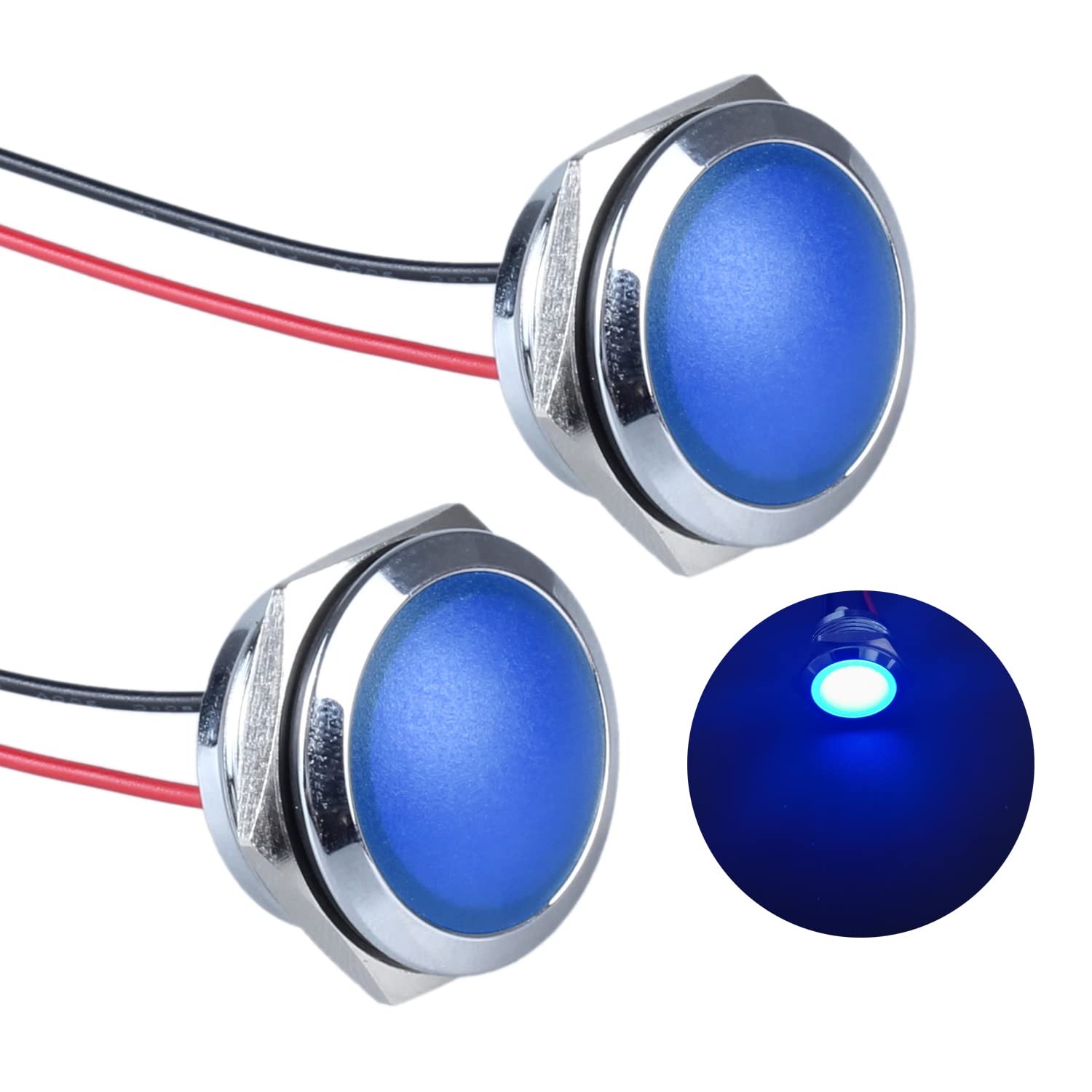 Snapklik.com : DMWD 2Pcs 22mm 12V-24V 20mA Metal Energy Saving LED ...