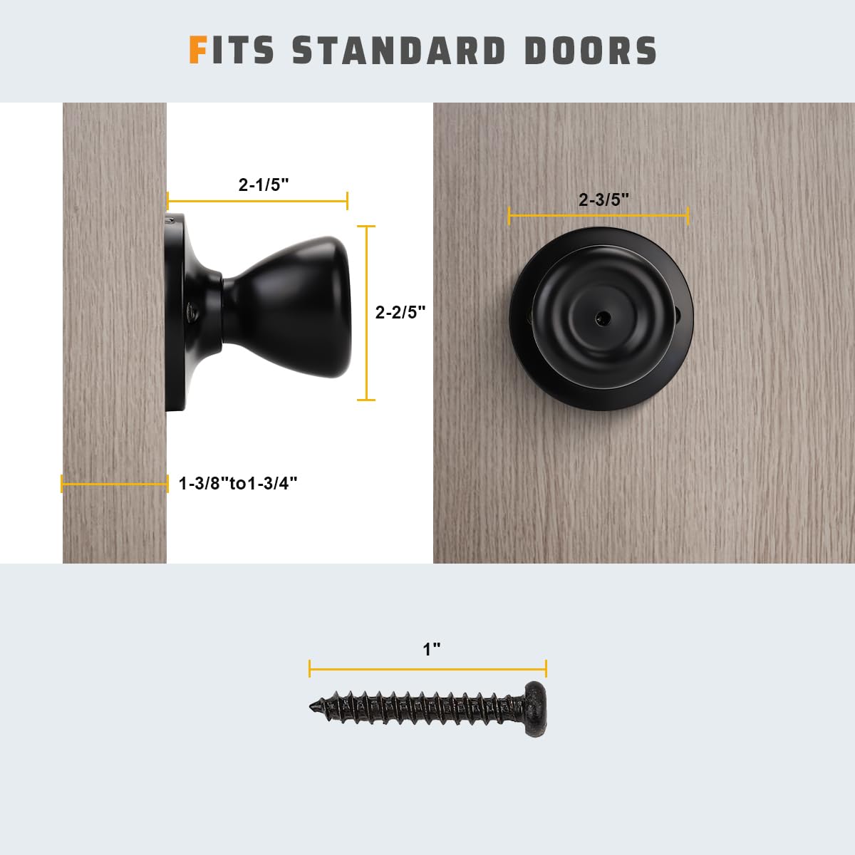 Snapklik.com : 4 Pack Dummy Door Knobs, Inactive Round Half-Dummy Door ...