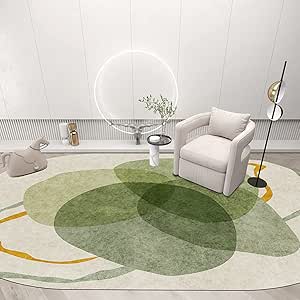 Amazon.com: Contemporay Grass Green Oval Area Rug for Living Room ...